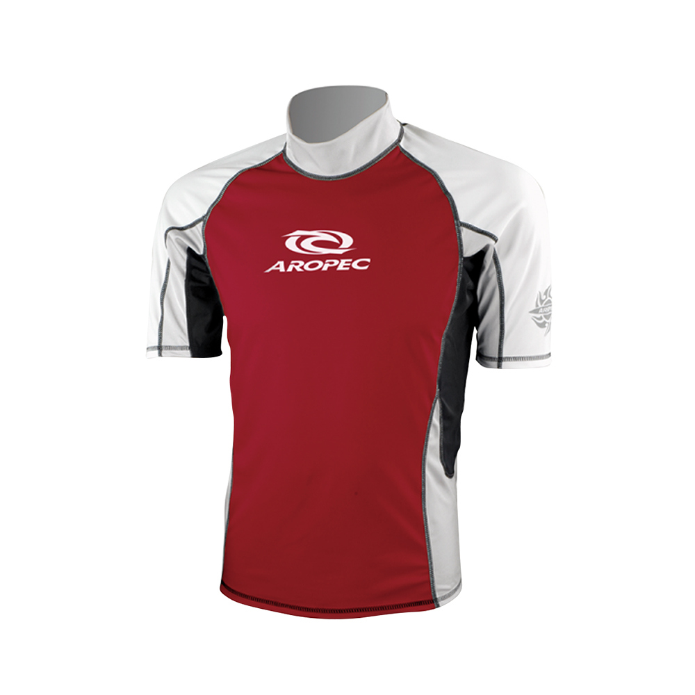 Aropec SS-3K10M-RD Lycra Short Sleeve Rash Guard (X-Large) - JB Sports