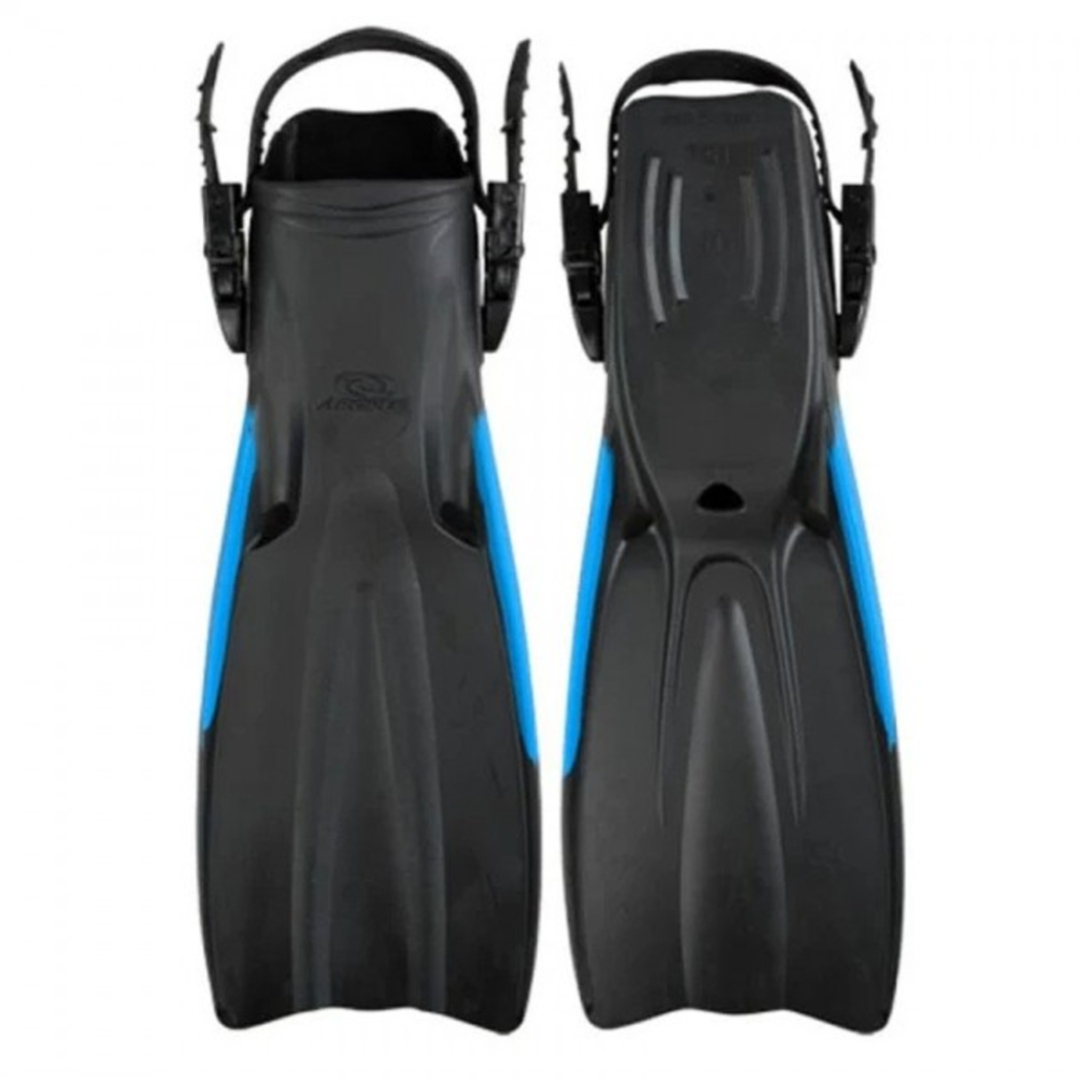 Aropec F-JS701B Open Pocket Rubber Fin (Black/Blue) - JB Sports