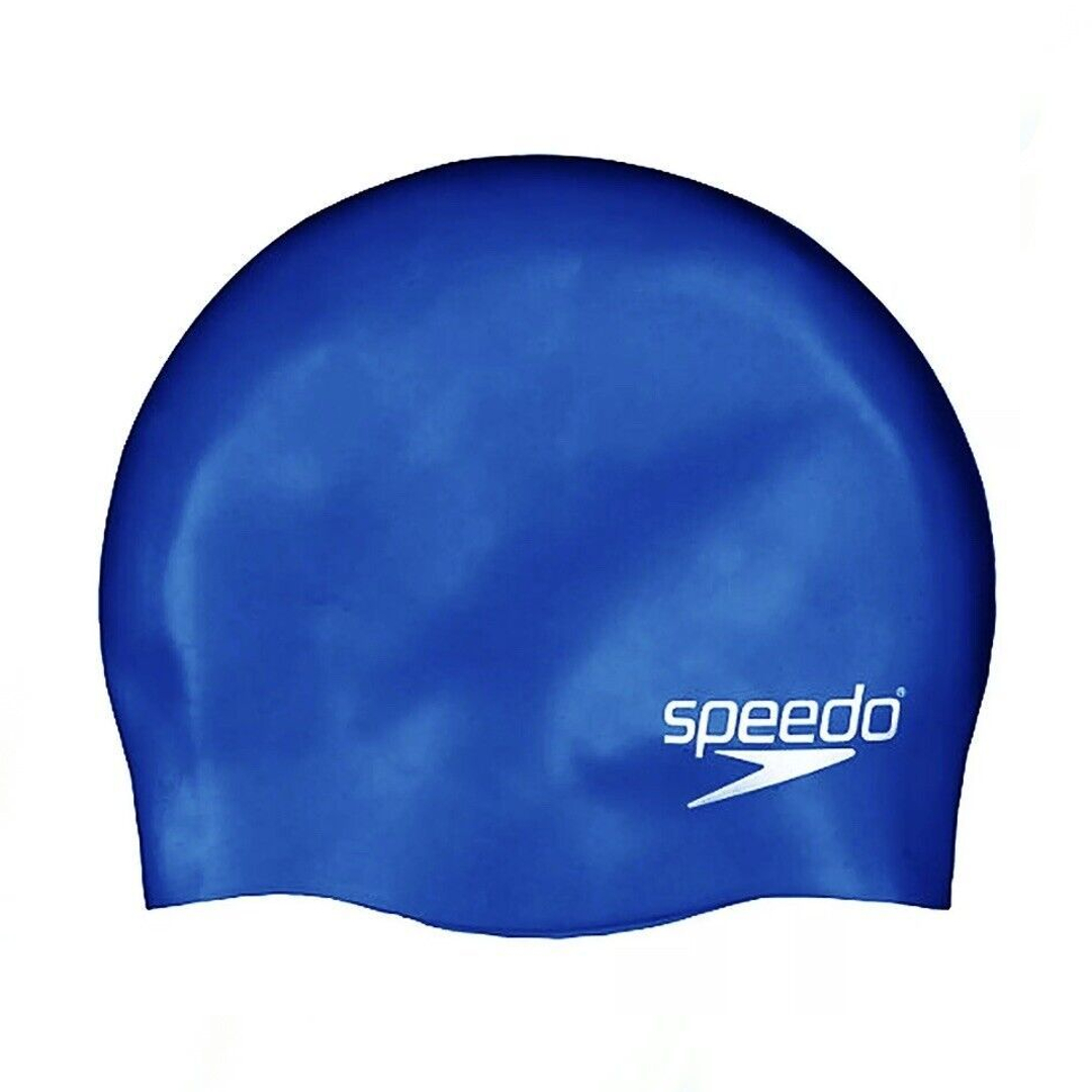 Speedo 0086953 Plain Molded Silicone Cap (Blue) - JB Sports